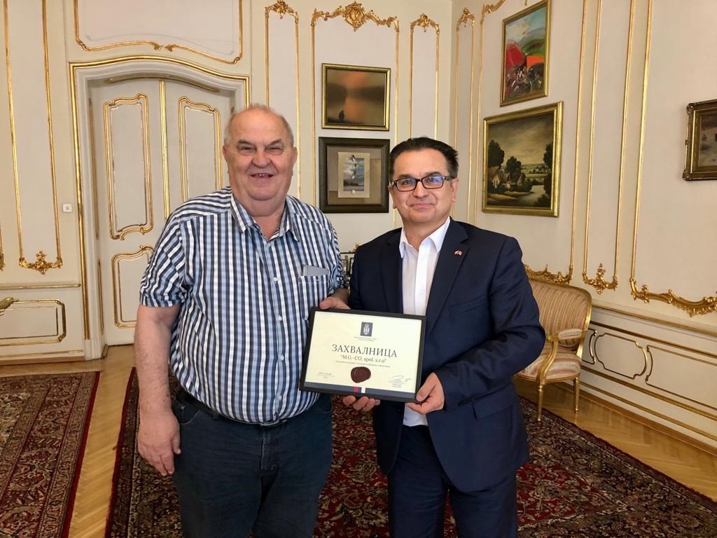 Prague: The owner of MG-Co Spol Company was awarded letter of ...